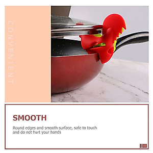 Kitchen Utensil Holder Red Utensil Holder 2pcs Spill-proof Lid Lifter Silicone Lid Lifts Chicken Kitchen Pot Lid Holders Lid Stand Holder Keep The Lid Open Pot Lid Stand Pot Lid Holder