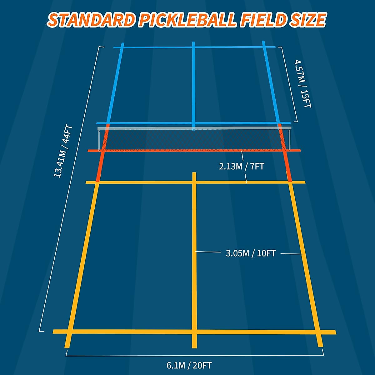 Portable Pickleball Court Lines,Pickleball Court Marking Kit with Tape Lines for Indoor and Outdoor Courts - Includes Pickleball Markers and Tape