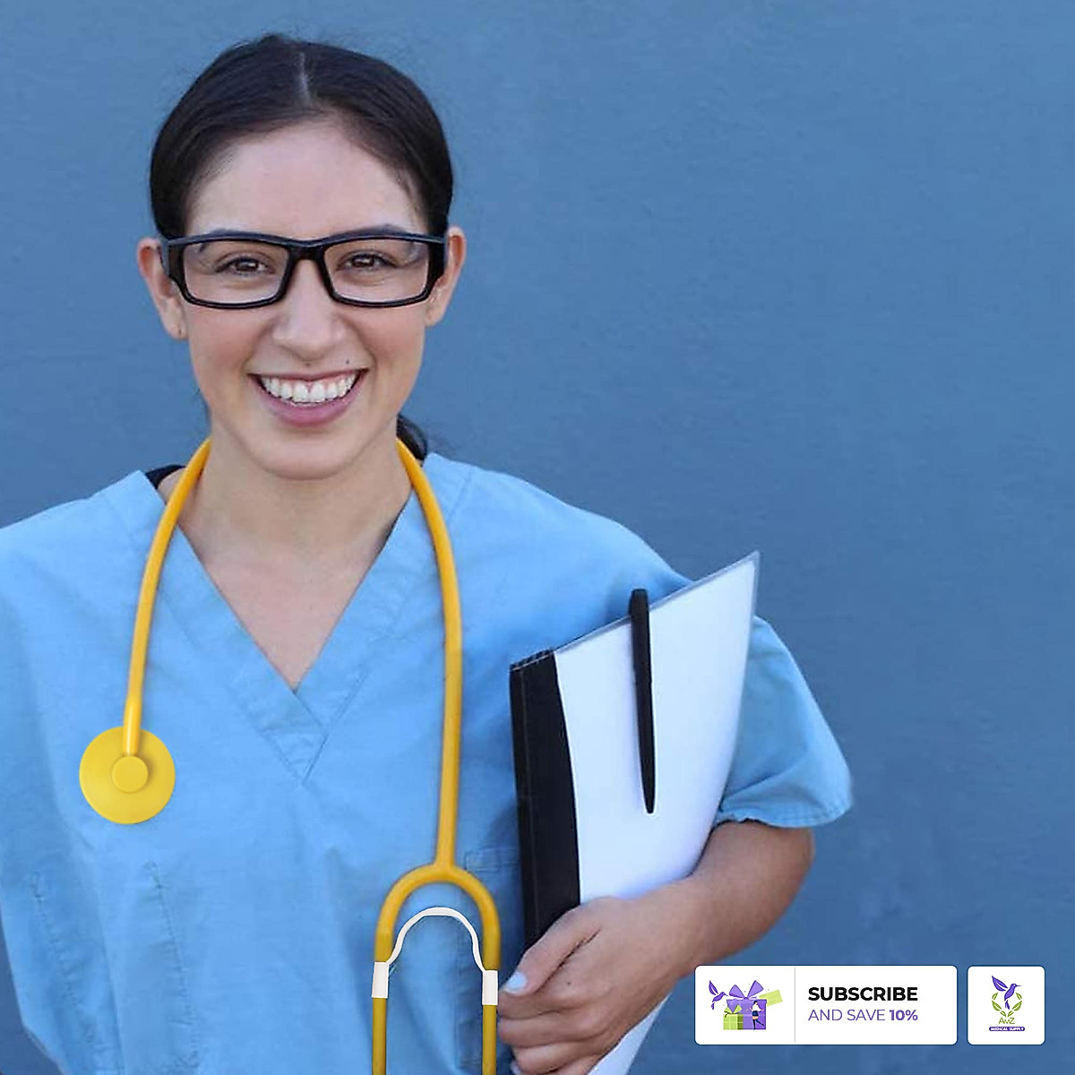 Dukal Pack of 10 Disposable Single Head Stethoscopes with 22” Y Piece Tubing. Single patient use. Stethoscope for Blood Pressure Readings, Home, Educational Purposes.