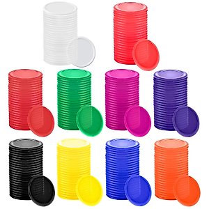 Coopay 300 Pieces 10 Colors Bingo Chips Bulk, 1 Inch Game Tokens Kids Reward, Plastic Learning Counters Disks Counting Discs, Poker Chips Bingo Markers for Math Practice (Style 2)