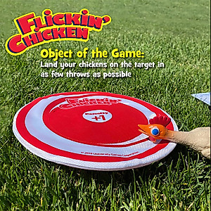 University Games | Flickin Chicken Indoor Outdoor Target Toss Game, The Go Anywhere Game for 2 or More Players Ages 6 and Up