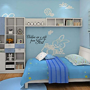 Children are a Gift from God - Carved Letters Vinyl Wall Decal Christian Quotes Home Décor Motto for Kids Nursery Baby Room Lettering Stickers Art Letters Décor Words
