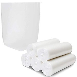 Small Trash Bags 4 Gallon Garbage Bags Waste Basket Bin Liners Bags For Bathroom, Kitchen, Office, Home Bedroom ,Car- Clear White (125 Count)