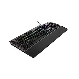 Lenovo GY40T26478 Legion K500 RGB Mechanical Gaming Keyboard, 3 ZONE Full-size Keyboard, 7 user Programmable Hot Keys; 16.8 Million Colors, 50 Million-Click Red Mechanical Keys, Detachable Palm Rest