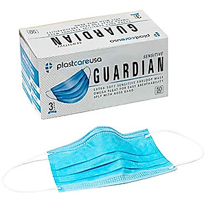 PlastCare USA 100 4-Ply ASTM Level 3 Face Masks, Disposable (Blue) (2 Boxes of 50)