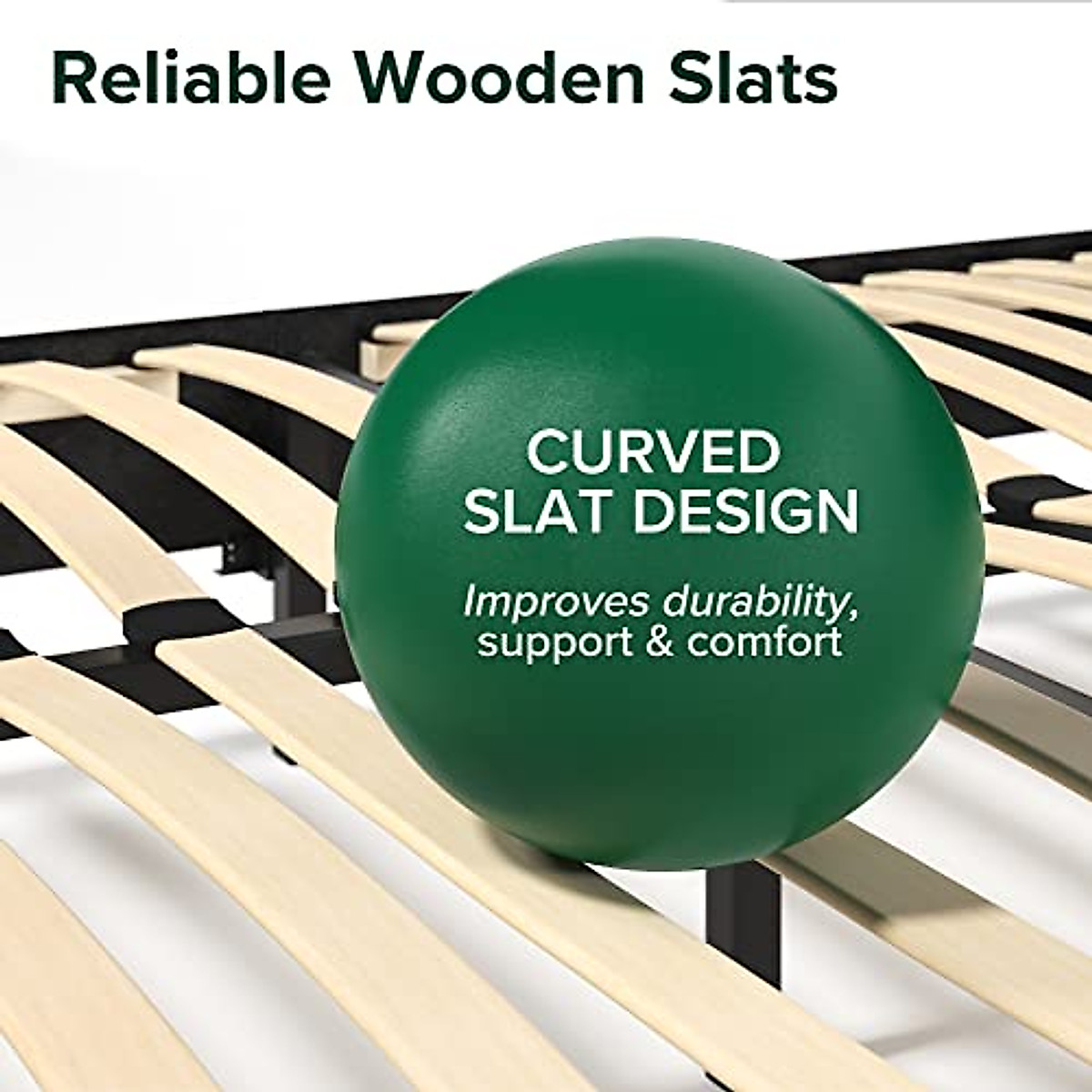 ZINUS Jade Faux Leather Upholstered Platform Bed Frame / Mattress Foundation with Wood Slat Support / No Box Spring Needed / Easy Assembly, Queen