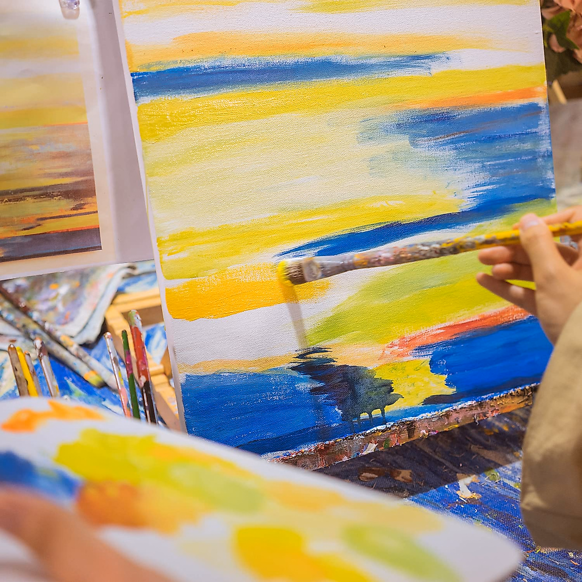 ARTME Stretched Canvas Muti Pack for Painting, 4x6, 6x8, 8x10, 10x12, 12x14 (2 of Each) Set of 10, 8oz Primed Acid-Free 100% Cotton, Ideal Painting Canvas Suitable for Acrylic and Oil Paints