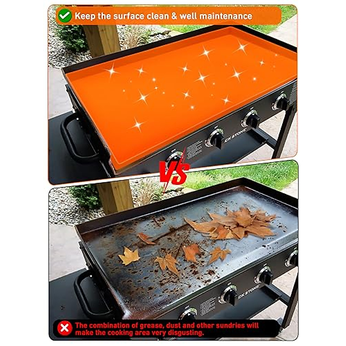 VCBOR Silicone Griddle Mat for 28" Blackstone Griddle, Blackstone Grill Accessories Cover, Upgraded Food Grade Silicone Mat, Waterproof & Rip-Proof, Protect Griddle from Rusting, Rodent, Insect, Dust