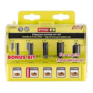 5PC STRAIGHT ROUTER BIT SET