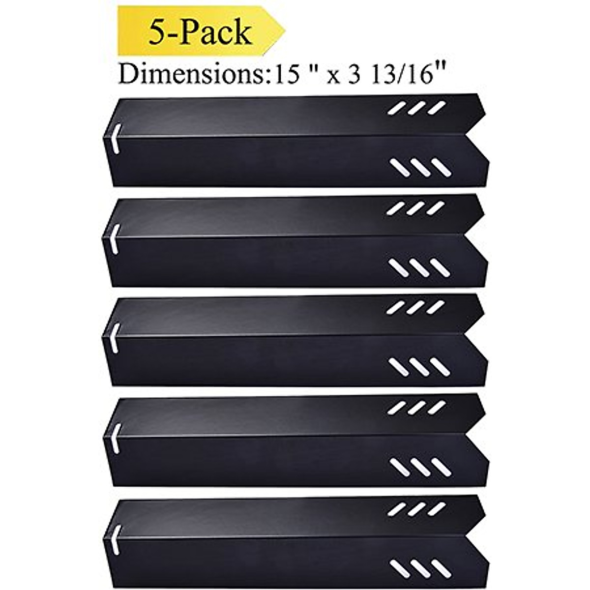 Votenli P9159A (5-Pack) 15" Porcelain Steel Heat Plate for Uniflame GBC1059WB, GBC1059WB-C, GBC1059WE-C, GBC1069WB-C, GBC1143W-C,Backyard GBC1462W-C, GBC1555W-C, GBC1562W-C,GBC1460W, GBC1461W