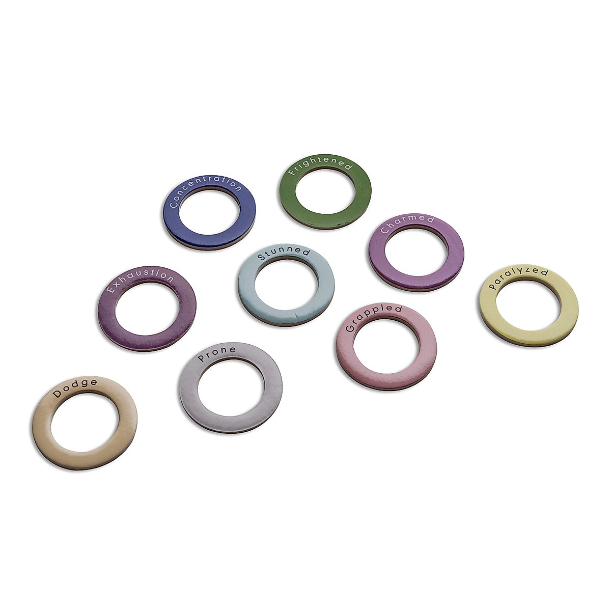 Hexers RPG Status Markers, Track Conditions Effects Spells with Simple Rings, Compatible with Dungeons and Dragons D&D DND Pathfinder Role-Playing, 80 pcs, Dry Erase Customizable