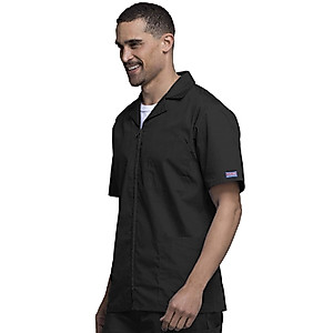 Cherokee Workwear Scrubs Men's Zip Front Jacket, Black, XX-Large