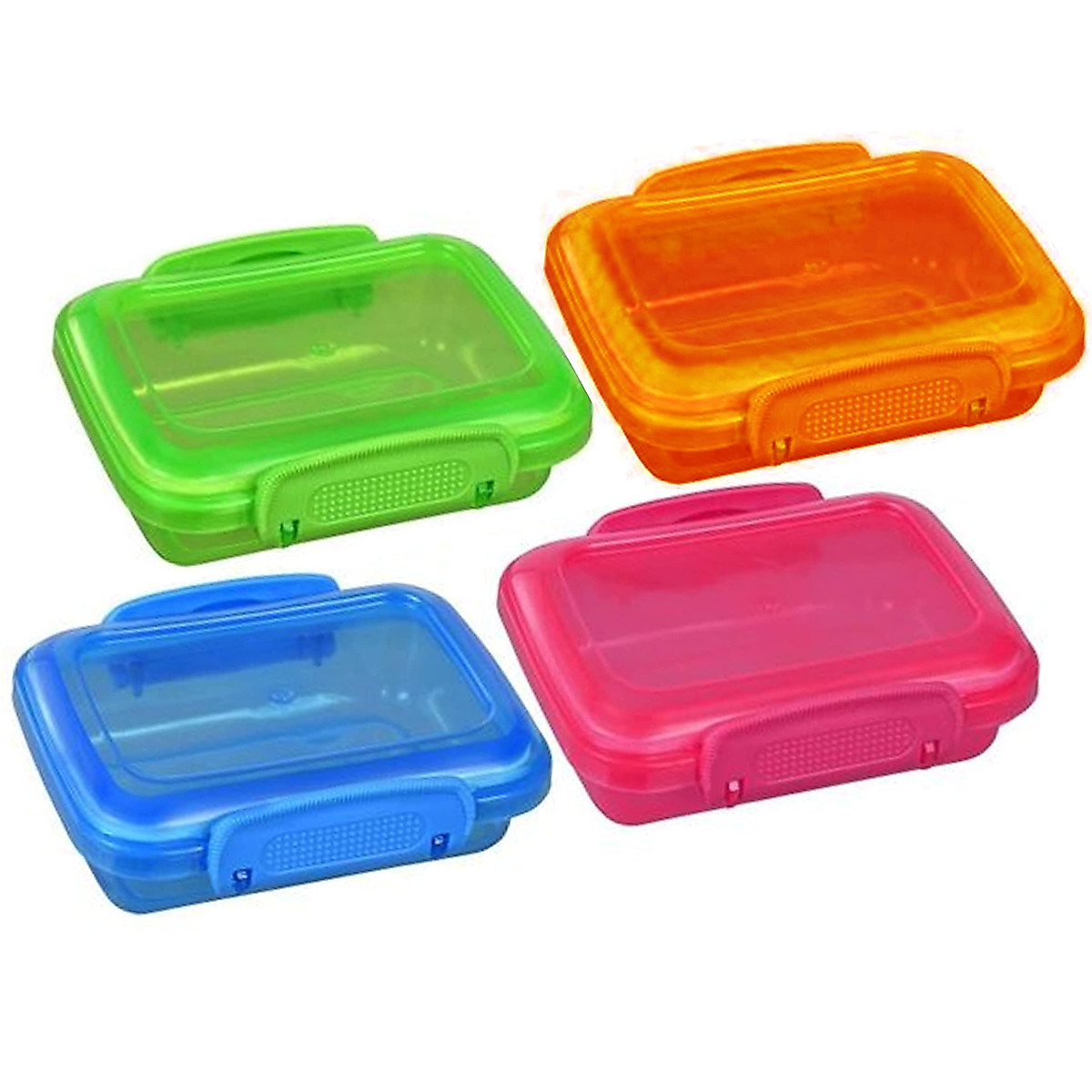 6 Pc Mini Snack Container Lockable Lid Knick Knack Bead Organizer Storage Candy