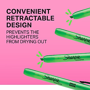 Sharpie Retractable Highlighters, Chisel Tip, Assorted, 8 Count