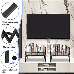 AUHOKY Vinyl Record Storage Record Holder, New Heart Shape LP Storage Metal Display Stand, Book Album Storage Magazine Office Files Organizer Shelf, Holds up to 90-110 LPs (Style A)