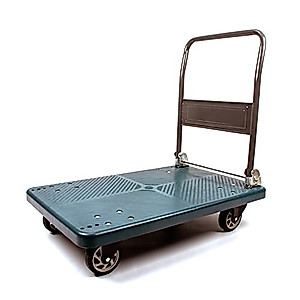 Timati Folding Push Cart Dolly Cart Platform Hand Truck with 330lb Platform Truck Luggage Cart Folding Flatbed Dolly with 360 Degree Swivel Wheels Foldable Push Hand Cart for Loading and Storage