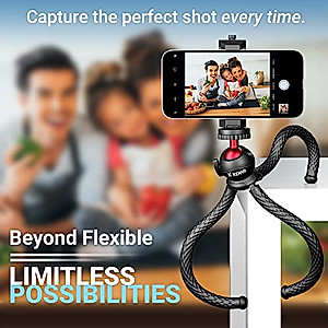 Xenvo SquidGrip Flexible Cell Phone Tripod and Portable Action Camera Holder - Compatible with iPhone, GoPro, Android, Samsung, Google Pixel and All Mobile Phones