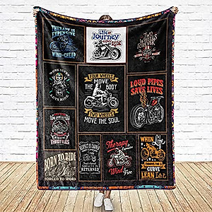 Launchigo Personalized Motorcycle Blanket, Biker Blankets, Rider Blanket. Premium Quality Outdoor Blanket. Fleece Throw Biker Blanket for Birthday & Christmas. (Biker Blanket 01, 60" X 80")