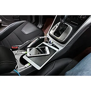 LIHAN Dual USB Car Charger,4.8A Output,Cigarette Lighter Voltage Meter Compatible with Apple iPhone,iPad,Samsung Galaxy,LG,Google Nexus,USB Charging Devices,Silver