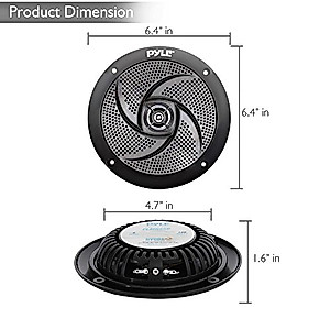 Pyle Marine Speakers - 5.25" Inch Low Profile Slim Style Waterproof Wakeboard Tower and Weather Resistant & Bluetooth Marine Receiver Stereo - 12v Single DIN Style Boat in Dash Radio Receiver