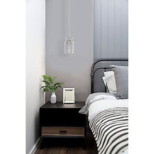 Brushed Nickel Pendant Lights Kitchen Island - Medium Clear Glass Pendant Light Fixture