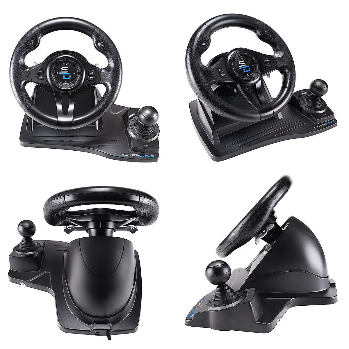 Superdrive - GS550 steering racing wheel with pedals, paddles, shifter and vibration for Xbox Serie X/S, PS4, Xbox One, PC, PS3 (programmable for all games)
