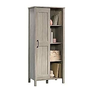Sauder Miscellaneous Storage Sliding Door Cabinet, L: 27.09" x W: 15.39" x H: 62.99", Spring Maple Finish