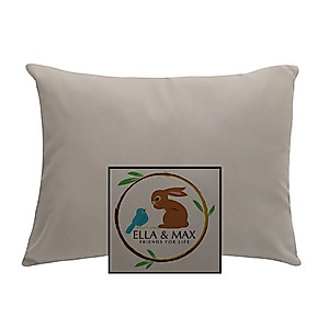 Ella & Max Toddler Pillowcase. Gray. Fits 13x18 & 14x19 Toddler Pillows. Easy to wash & no Ironing. Handmade in USA. Made of Luxury Microfiber Fabric.