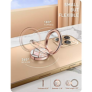 i-Blason Cell Phone Finger Ring Holder - Universal - Kickstand with 360° Rotation and 180° Flip Magnetic Car Mountable Compatible with iPhone 14/iPhone 13/Galaxy S23/Galaxy S22/Galaxy Z (Marble)