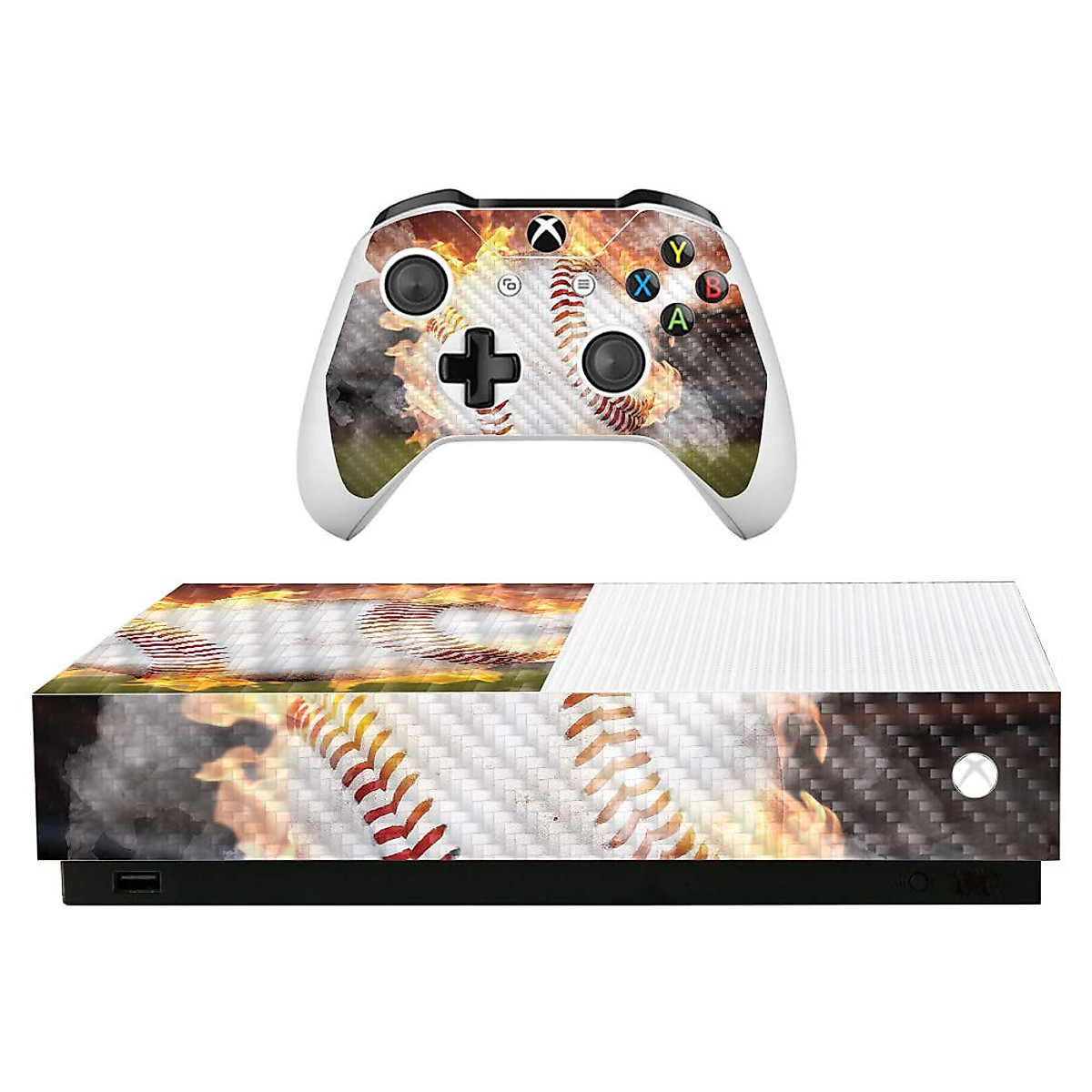 MightySkins Carbon Fiber Skin for Microsoft Xbox One S All-Digital Edition - Fastball | Protective, Durable Textured Carbon Fiber Finish | Easy to Apply, Remove, and Change Styles | Made in The USA