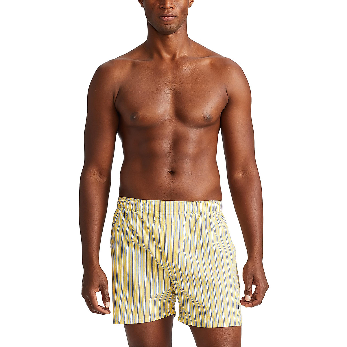 POLO RALPH LAUREN Men's Classic Fit Woven Cotton Boxers, Rustic Navy/Campus Yellow, Summer Stripe/Cruise Navy, Sag Harbor Plaid/Polo Yellow, X-Large