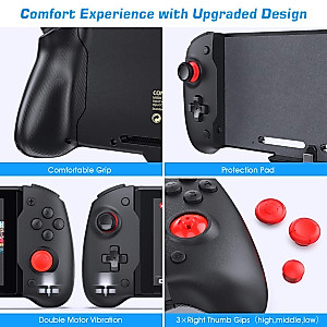 OIVO Controller Compatible with Nintendo Switch Handheld Mode, with Buit-in Upgraded PD Chip, Comfortable & Ergonomic Controller with 6 Gyro Axis, Double Motor Vibration (Renewed)