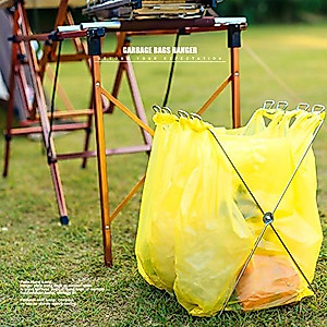 BAOZOON Trash Bags Holder Stand, Waste Sorting Bin, Grass Clippings Portable Fold Up Can, 12 Gallon Trash Stand Holder for Camping Recycling Suitable in Kitchen, Camping Indoor Outdoor