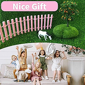 Mini Fence, 31" Long, 2" High, Miniature Fence for Crafts, Halloween Fencing, Picket Fence Panels, Fairy Garden Accessories Outdoor, Haunted House Figurine, Halloween Village, 1 Pack, Pink