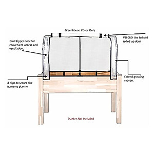 CedarCraft Greenhouse Cover 43" L x 22" W x 24" H, Provides Microclimate for Healthy Plants, Includes Frame & Cover, Planter NOT Included, Cover Only