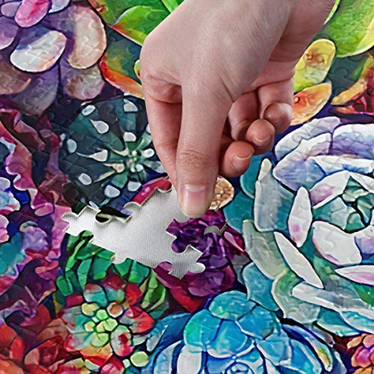 Colorful Succulent 1000 Piece Wooden Puzzle for Adults Jigsaw Puzzles Game Personalized Interesting Toys, Challenge Yourself with Difficult Puzzles Adults and Teens (500 Piece / 1000 Piece)