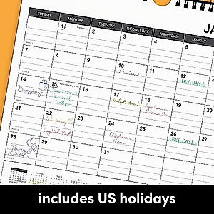 PAPERAGE Calendar 2024-12 Month (Black & White), Minimalist Wall and Desk Calendar with Monthly Views and Yearly Plans – Small (9 in x 11 in)