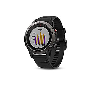 Garmin fēnix 5, Premium and Rugged Multisport GPS Smartwatch, Slate Gray/Black Band, 47 MM
