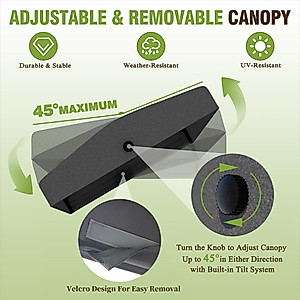 MUPATER Patio Porch Chairs, 3 Seats Outdoor Canopy Swings Glider with Stand and Cushion for Outside, Backyard, Deck, Lawn