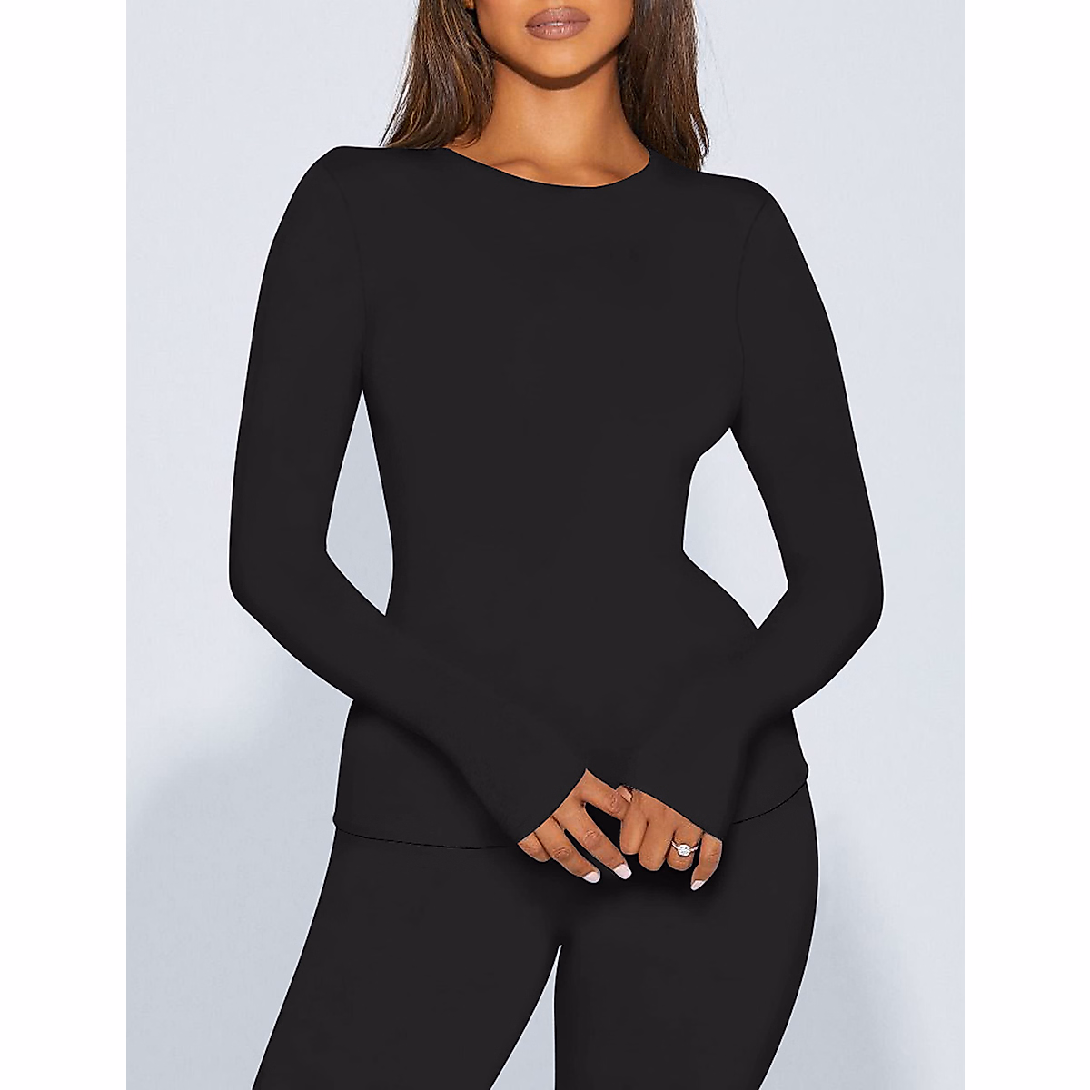 Kaximil Women's Thermal Underwear Fleece Lined Base Layer Long Johns Sets, Large, Black