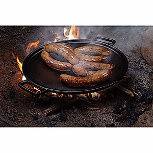 Home-Complete Cast Iron Pizza Pan-14” Skillet for Cooking, Baking, Grilling-Durable, Long Lasting, Even-Heating and Versatile Kitchen Cookware