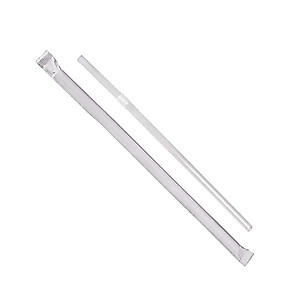 Karat C9091 7.75" Jumbo Flexible Straws (5mm Diameter), Paper-Wrapped, Clear (Case of 10000)