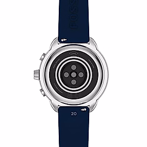 Fossil Men's or Women's Gen 6 Wellness Edition 44mm Silicone Hybrid Smart Watch, Color: Navy (Model: FTW7082)