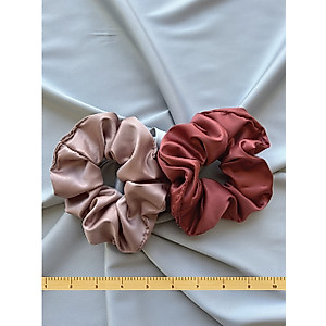 Satin Scrunchies, 6 Pieces For Hair, Big Satin Hair Ties, Ponytail Holder, Soft And Satin Silk Fabric Hair Scrunchies, P12