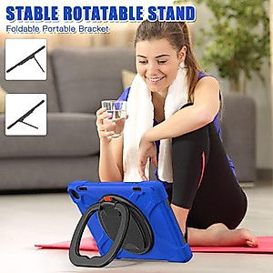 Tablet Case Cover Shockproof Rugged TPU Case Compatible with Kindle Fire HD 8 Tablet and Fire HD 8 Plus Tablet (12th Generation, 2022 Release), Shoulder Strap with Rotating Handle