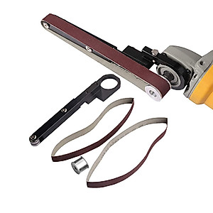 Electric Belt Grinder Belt Sander Attachment Angle Grinder Modified Sand Belt Machine Pipe Belt Sander Polisher Belt Sanders Polisher Suitable for 100 Angle Grinder (COLOR:red)
