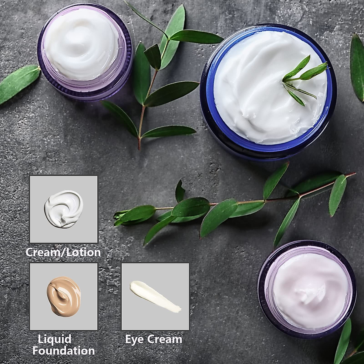 Lil Ray 1 oz Round Cobalt Blue Glass Jar with Inner Liners and Gold Lid (12pcs)