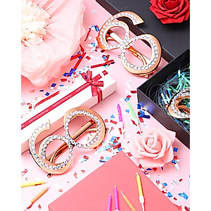 9 Pairs 60th Birthday Glasses Number 60 Crystal Frame Funny Costume Sunglasses Novelty Eyewear Celebration Decoration (Rose Gold)