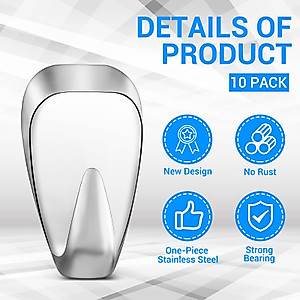 LEIFIDE Cubicle Hooks Fabric Panel Wall Hooks Cubicle Clips Picture Hangers for 40 Lbs Office Home Kitchen Room Board Hanging Supplies(Silver,10 Pieces)