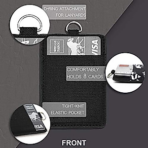 ZARIO Slim Keychain Wallet Lanyard - Minimalist RFID Card Holder Keychain for Men & Women (Black)